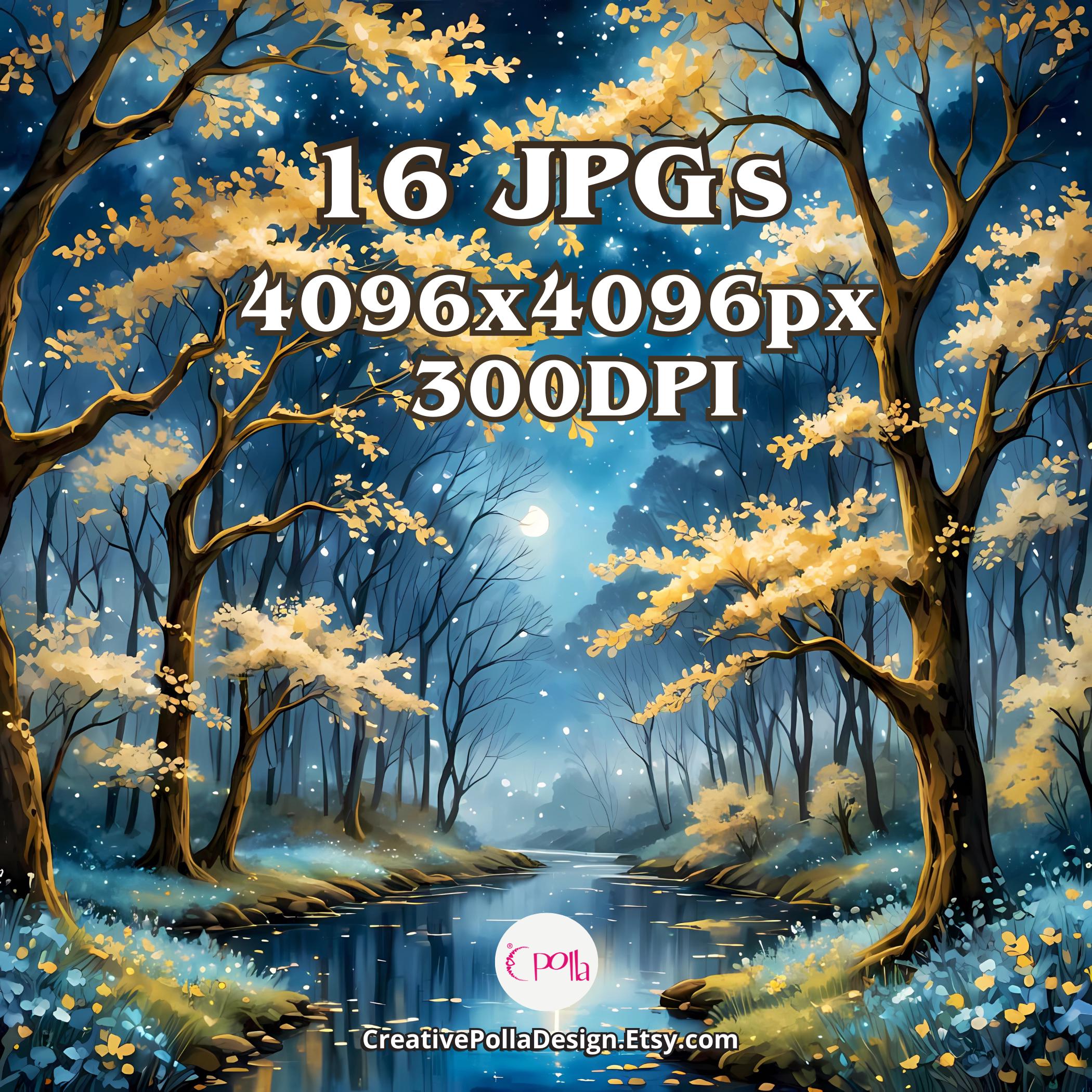 Watercolor Forest Clipart,forest Landscape,clipart 16 High Quality Jpgs ...
