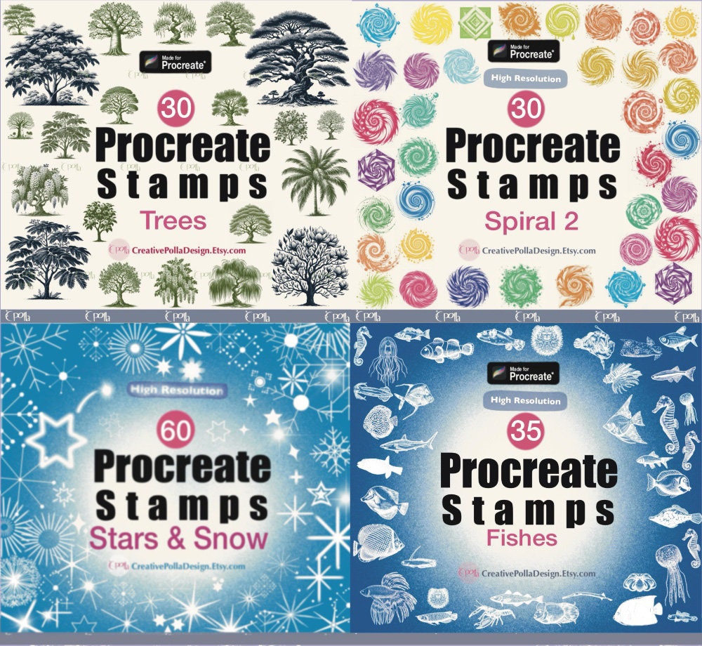 Picasso Procreate Stamps,procreate Stamp Brushes,retro Procreate Shapes ...