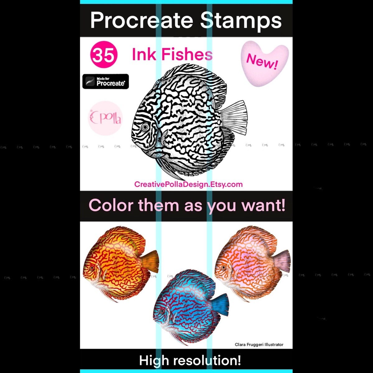 Procreate Fish Brush / Fish Procreate Stamps / Underwater Procreate ...