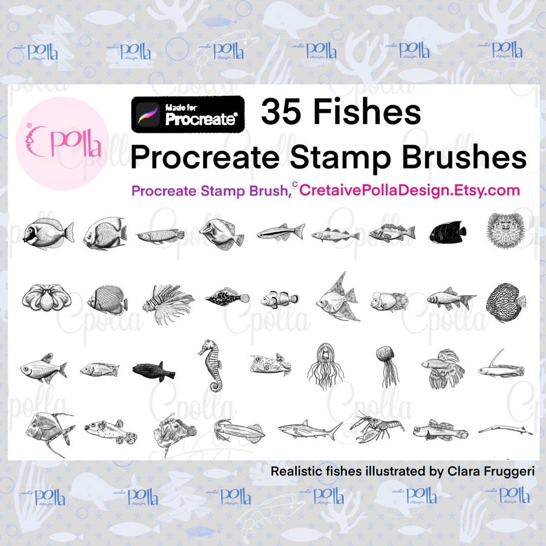 Procreate Fish Brush / Fish Procreate Stamps / Underwater Procreate ...