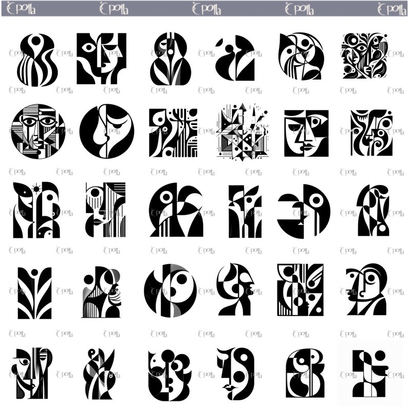 Picasso Procreate Stamps,procreate Stamp Brushes,retro Procreate Shapes ...