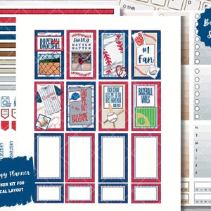 Baseball Stickers, Planner Printable, Classic Happy Planner Kit, Weekly ...