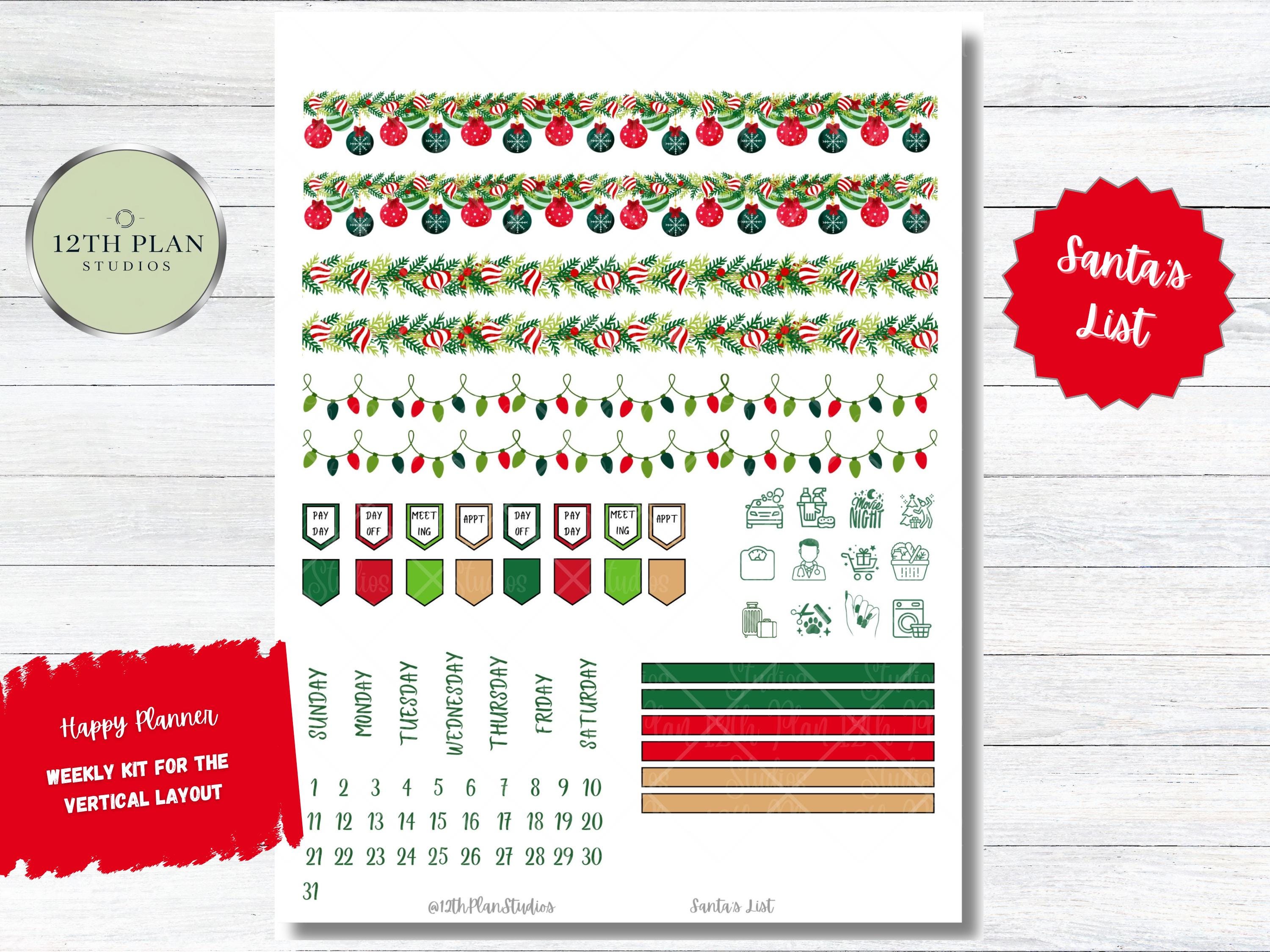 Christmas Stickers, Planner Printable, Classic Happy Planner Kit ...