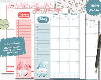 12 Month Calendar, Planner Printable, Classic Happy Planner Insert ...