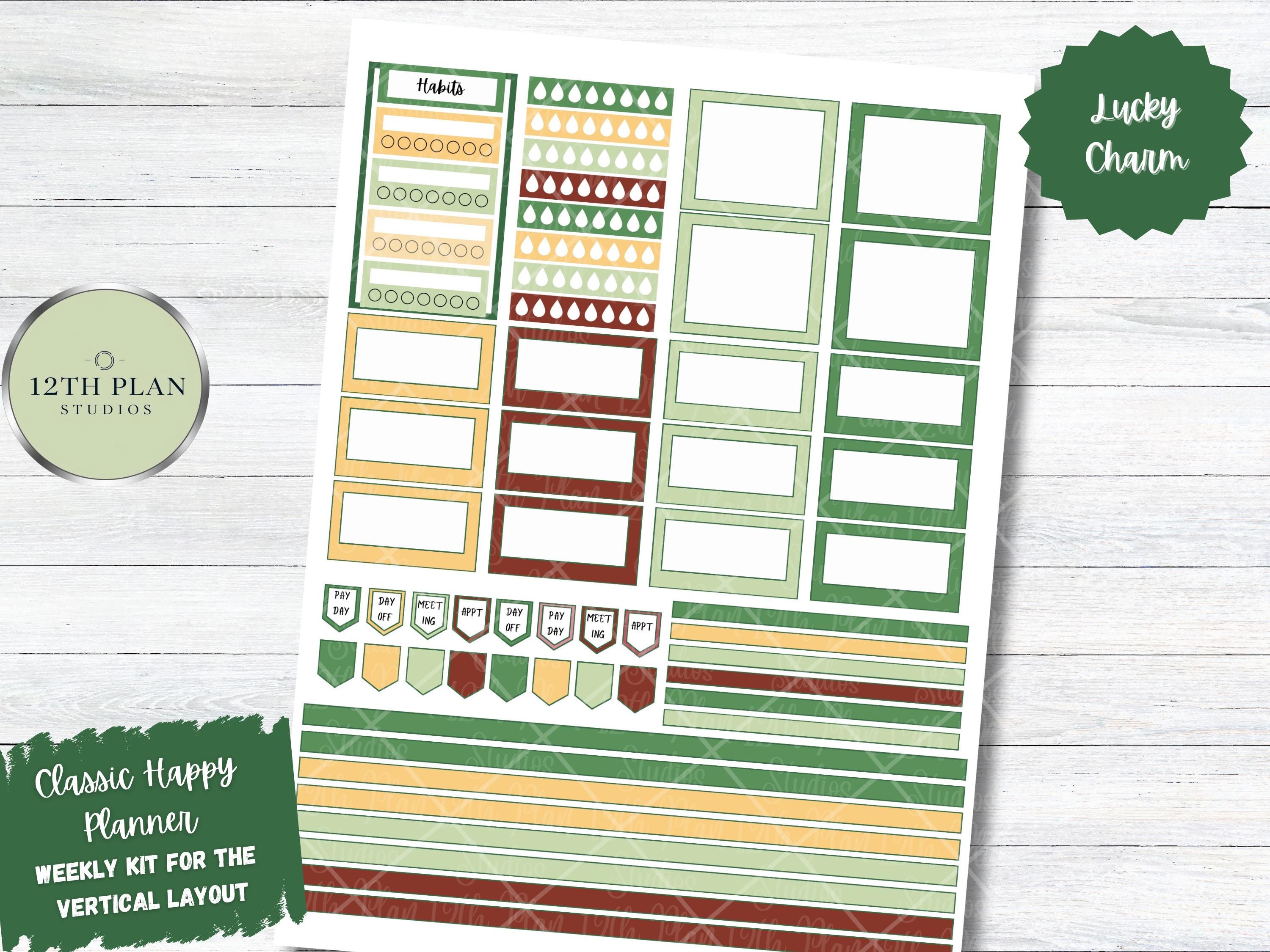St. Patrick's Day Stickers, Planner Stickers, Classic Happy Planner Kit ...