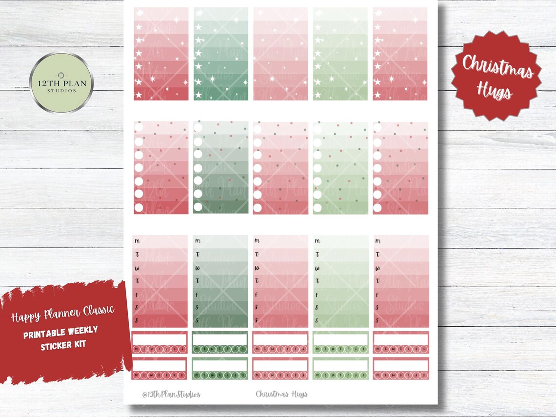 Christmas Stickers, Planner Printable, Classic Happy Planner Kit ...
