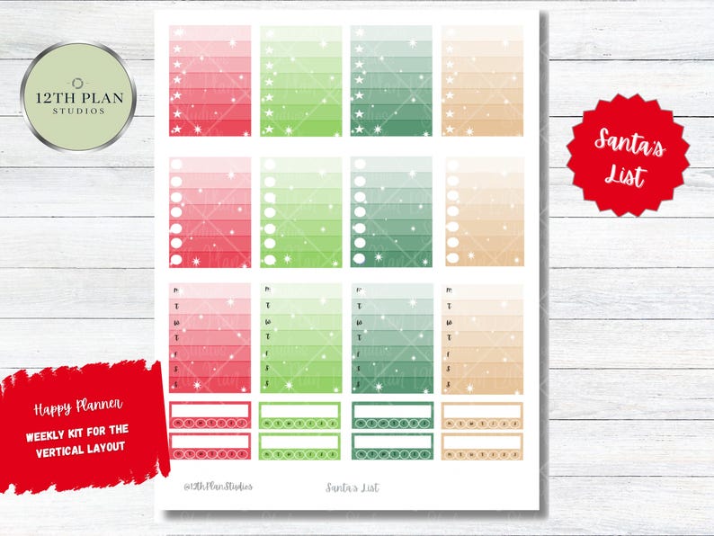 Christmas Stickers, Planner Printable, Classic Happy Planner Kit ...