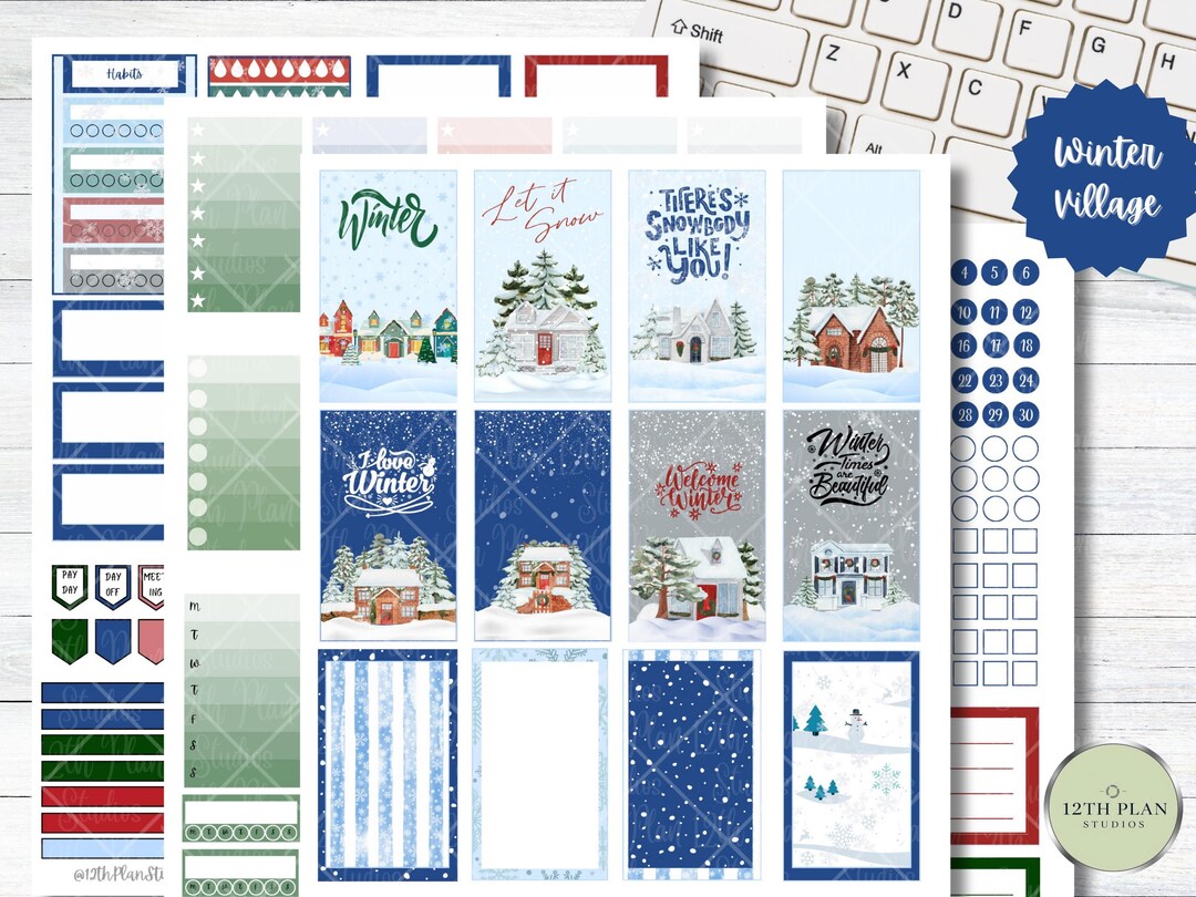 Winter Stickers, Planner Printable, Classic Happy Planner Kit, Weekly ...