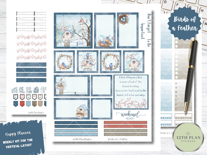 Winter Stickers, Planner Printable, Classic Happy Planner Kit, Weekly ...