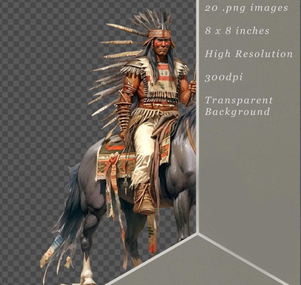 Native American Warriors Clip Art – Indigenous Tribe PNG Graphics ...