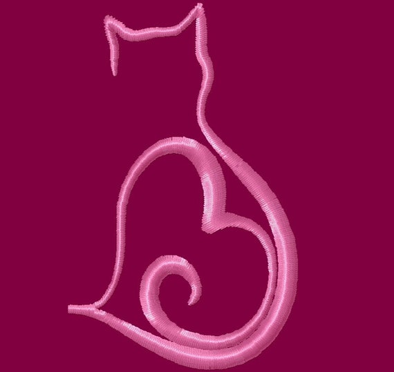 Cats Heart Pet Love Machine Embroidery Designs Crafts | Etsy