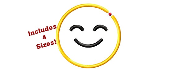 Smiley Face Emoticon 4 SIZES Machine Embroidery Design - Etsy
