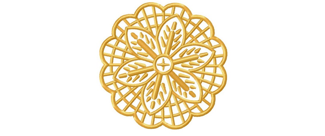 Large Pizzelle Mandela Style Waffle Flower Machine Embroidery Design ...