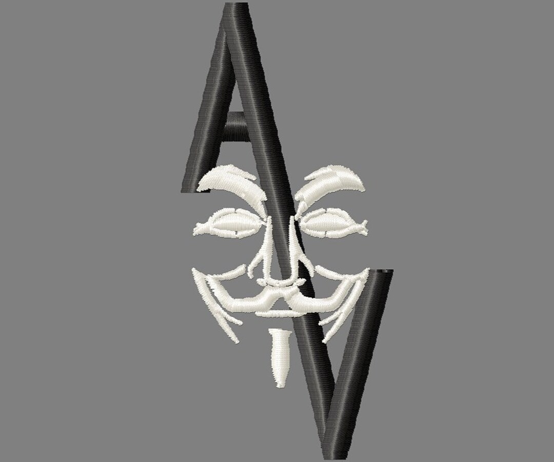 Anonymous Machine Embroidery Designs, Instant Downlowd, Vegan ...