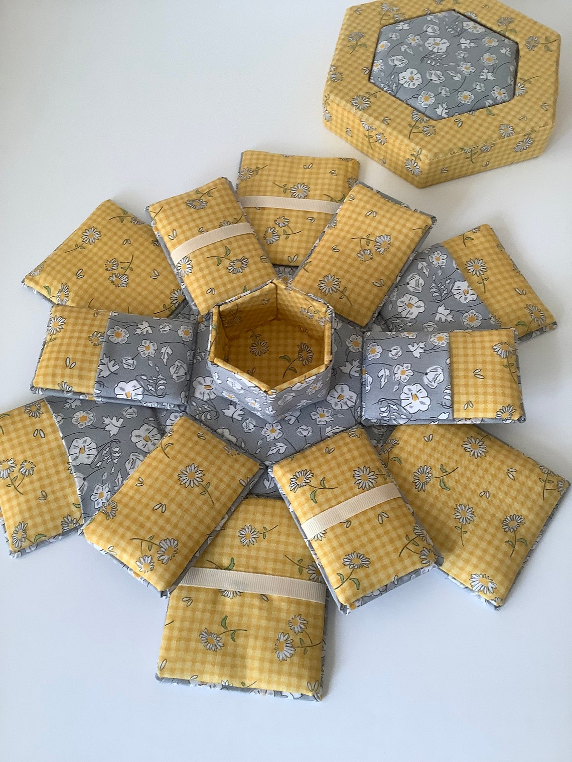 Exploding Sewing Box, Needlework Box, Hexagon Box, Etui, Cartonnage, Handmade - Etsy UK