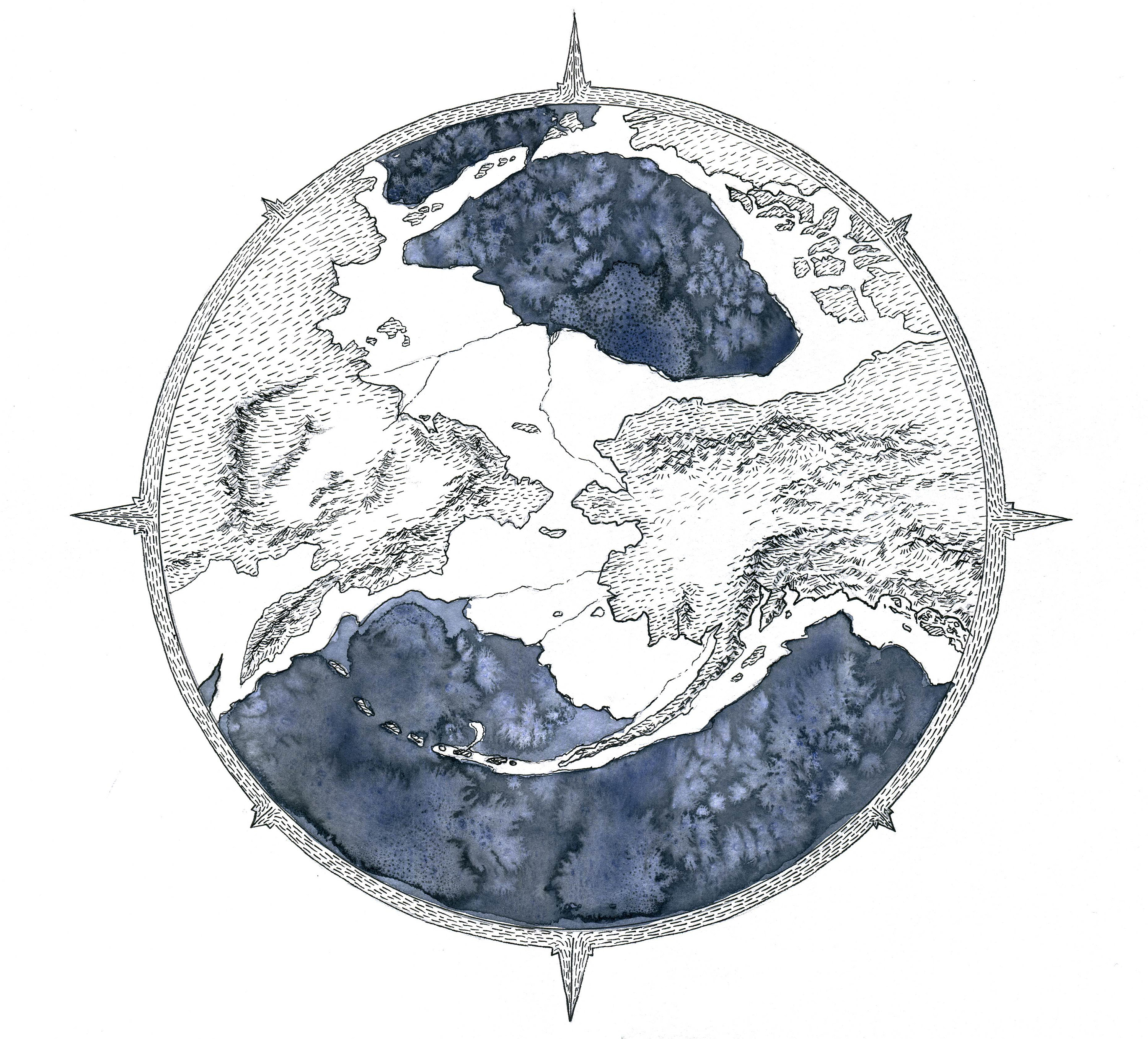 Bering Strait Land Bridge Drawing