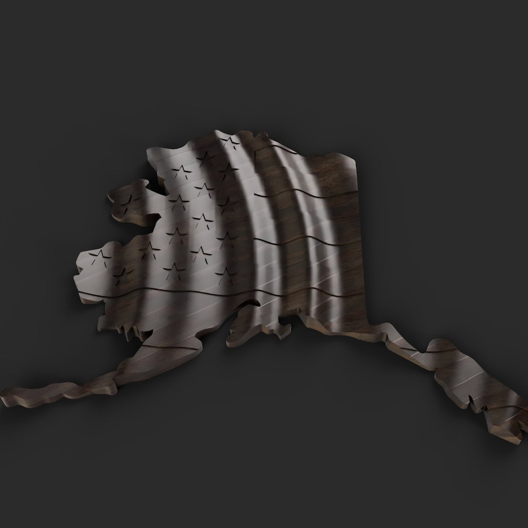Alaska - STL File - Wavy Flag - Wavy Union Stars - Etsy