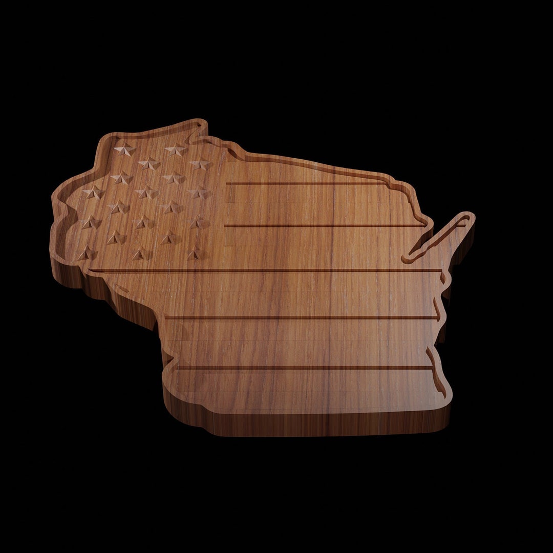 Wisconsin - 3pk STL Files - State Shaped Flag - Etsy