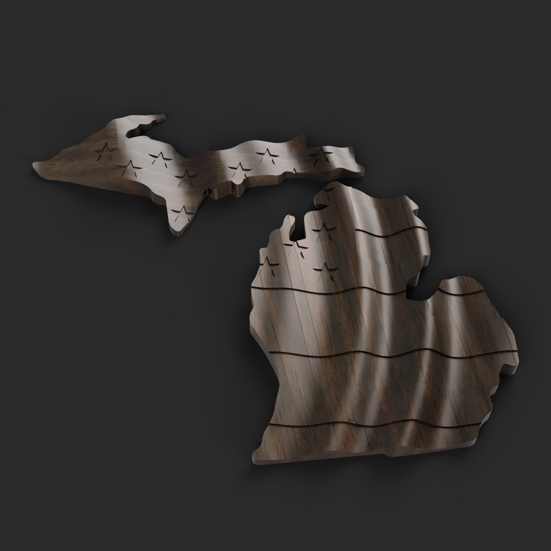 Michigan - STL File - Wavy Flag - Wavy Union Stars - Etsy