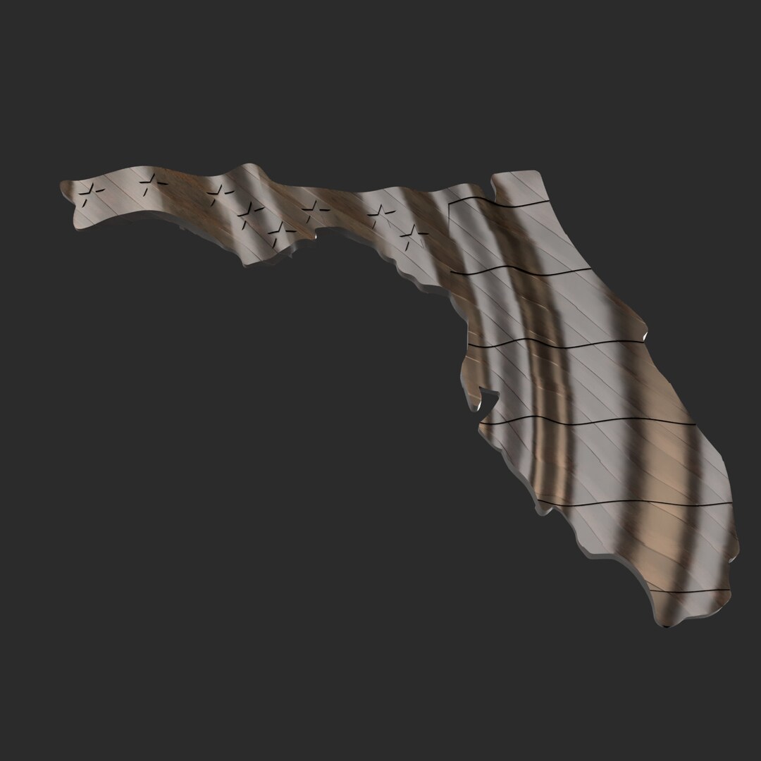 Florida - STL File - Wavy Flag - Wavy Union Stars - Etsy