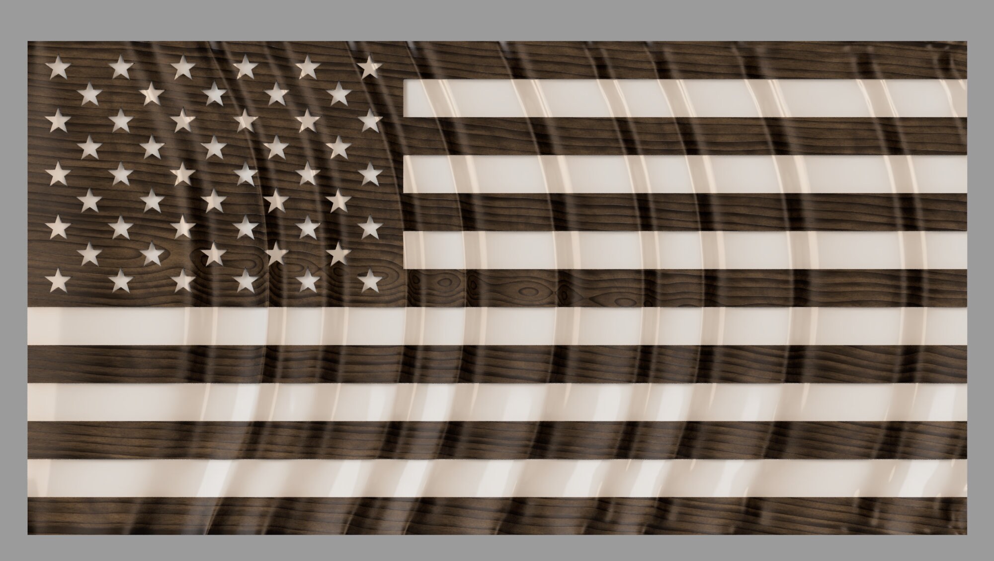 1in Wavy Flag - Wavy Union Stars - 3D STL File - Etsy