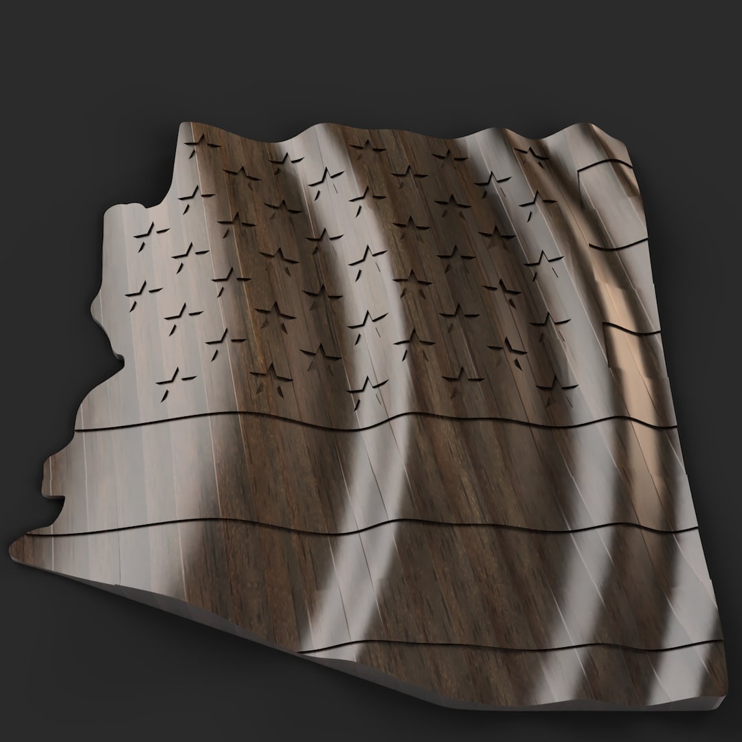 Arizona - STL File - Wavy Flag - Wavy Union Stars - Etsy