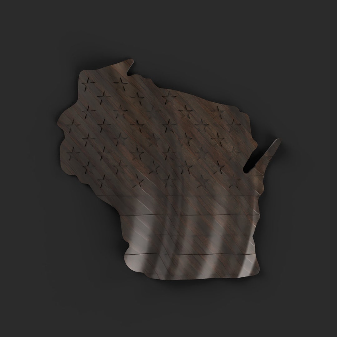 Wisconsin - STL File - Wavy Flag - Wavy Union Stars - Etsy