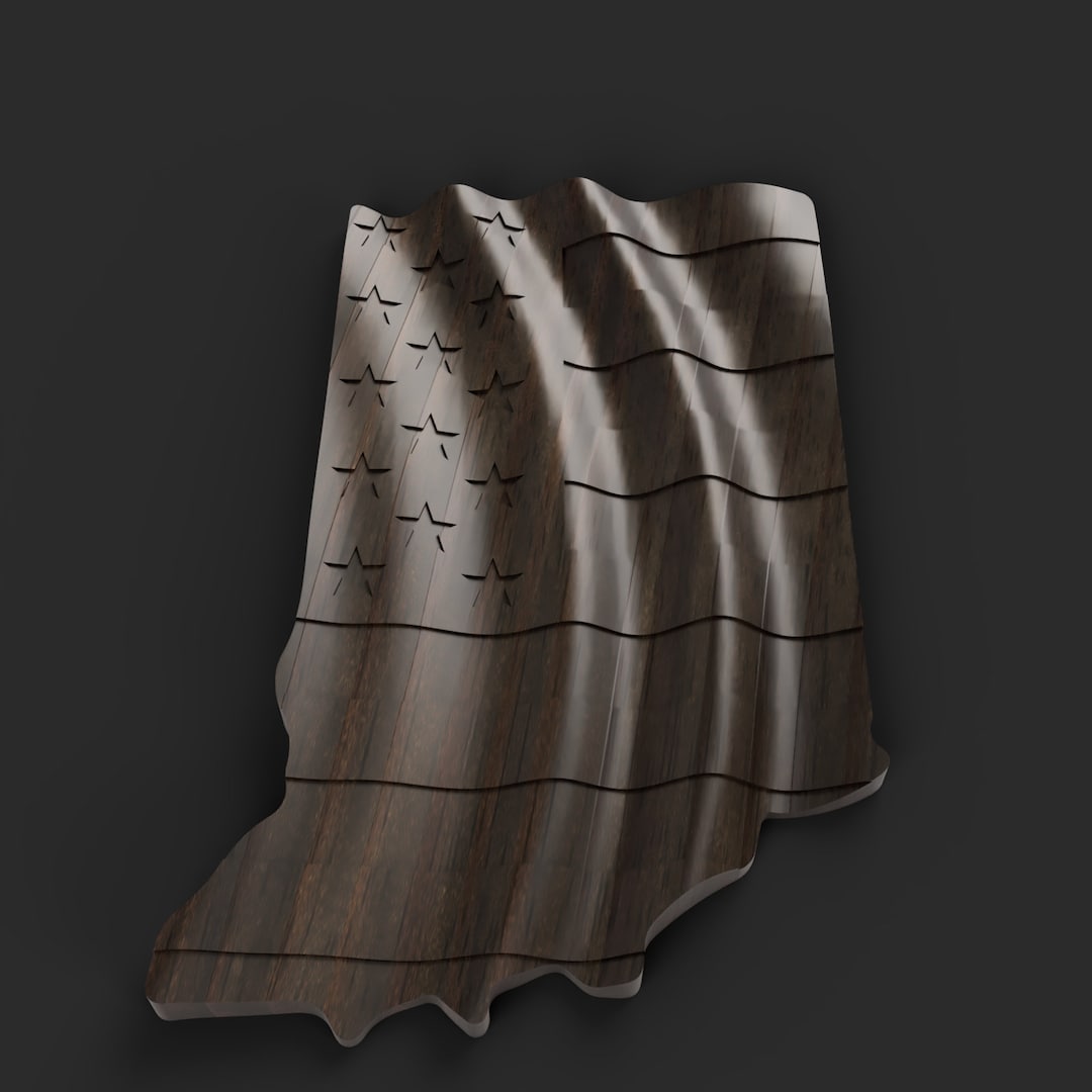 Indiana - STL File - Wavy Flag - Wavy Union Stars - Etsy
