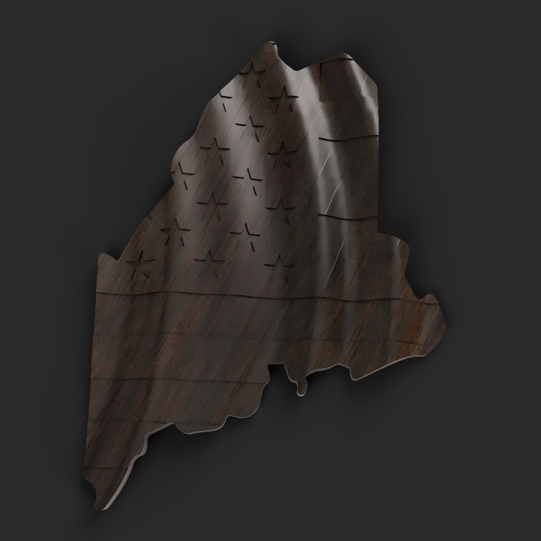 Maine - STL File - Wavy Flag - Wavy Union Stars - Etsy