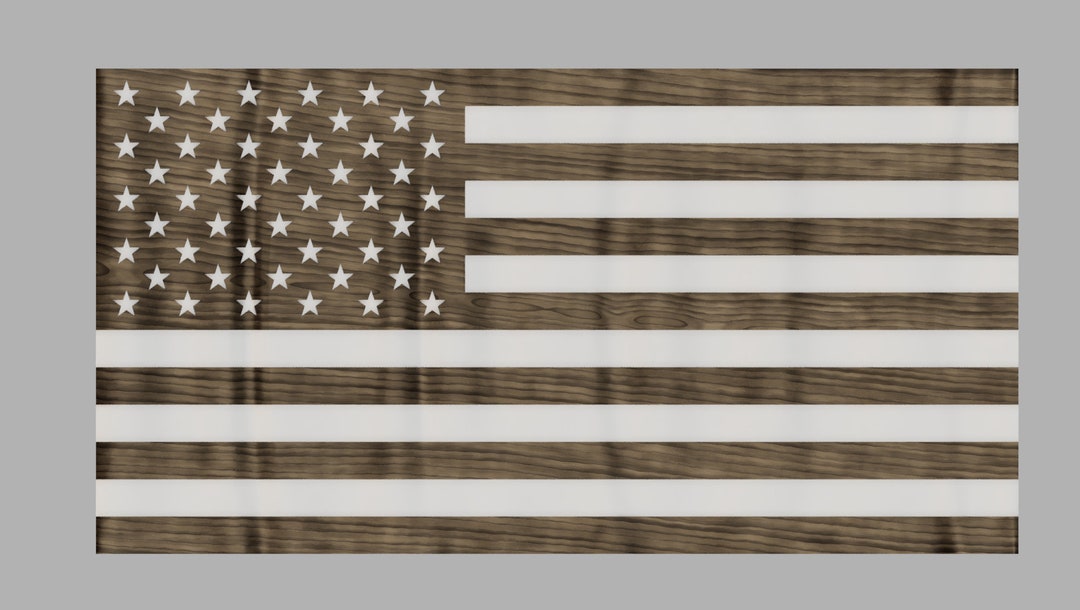 1/2in Wavy Flag - Wavy Union Stars - 3D STL File - Etsy