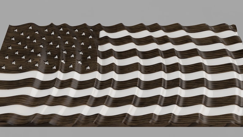1in Wavy Flag - Wavy Union Stars - 3D STL File - Etsy