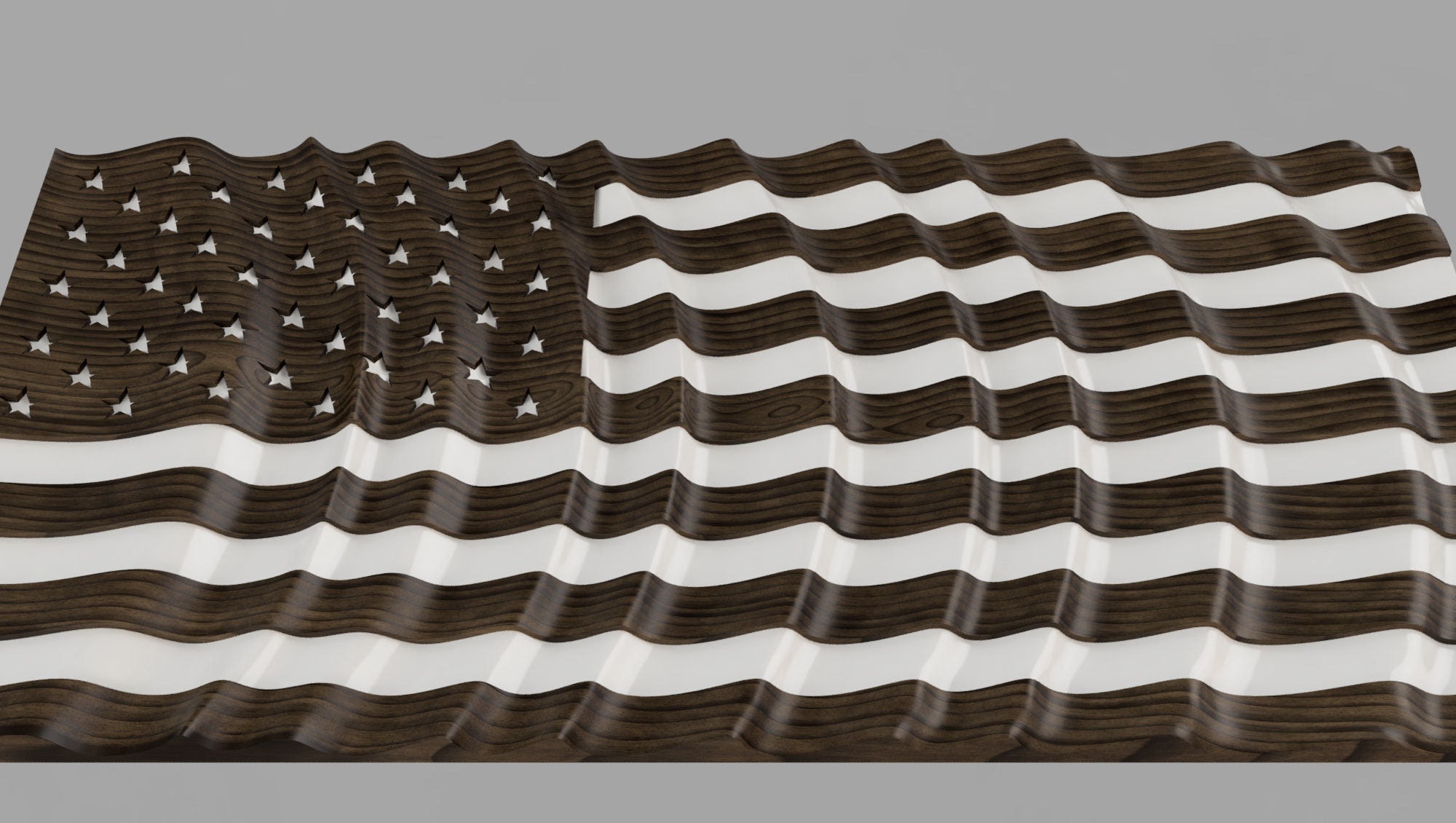 1in Wavy Flag - Wavy Union Stars - 3D STL File - Etsy