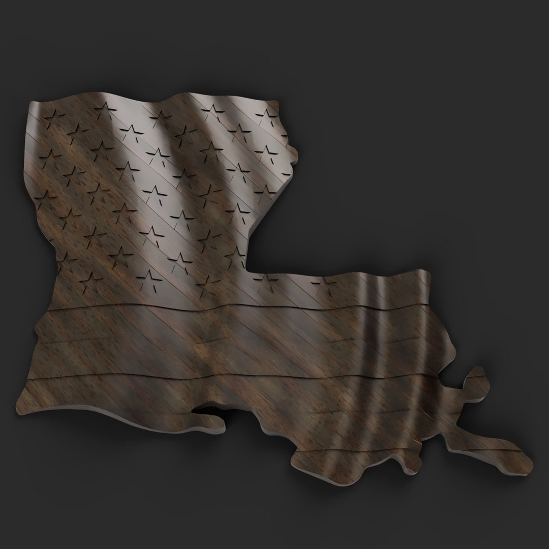 Louisiana - STL File - Wavy Flag - Wavy Union Stars - Etsy