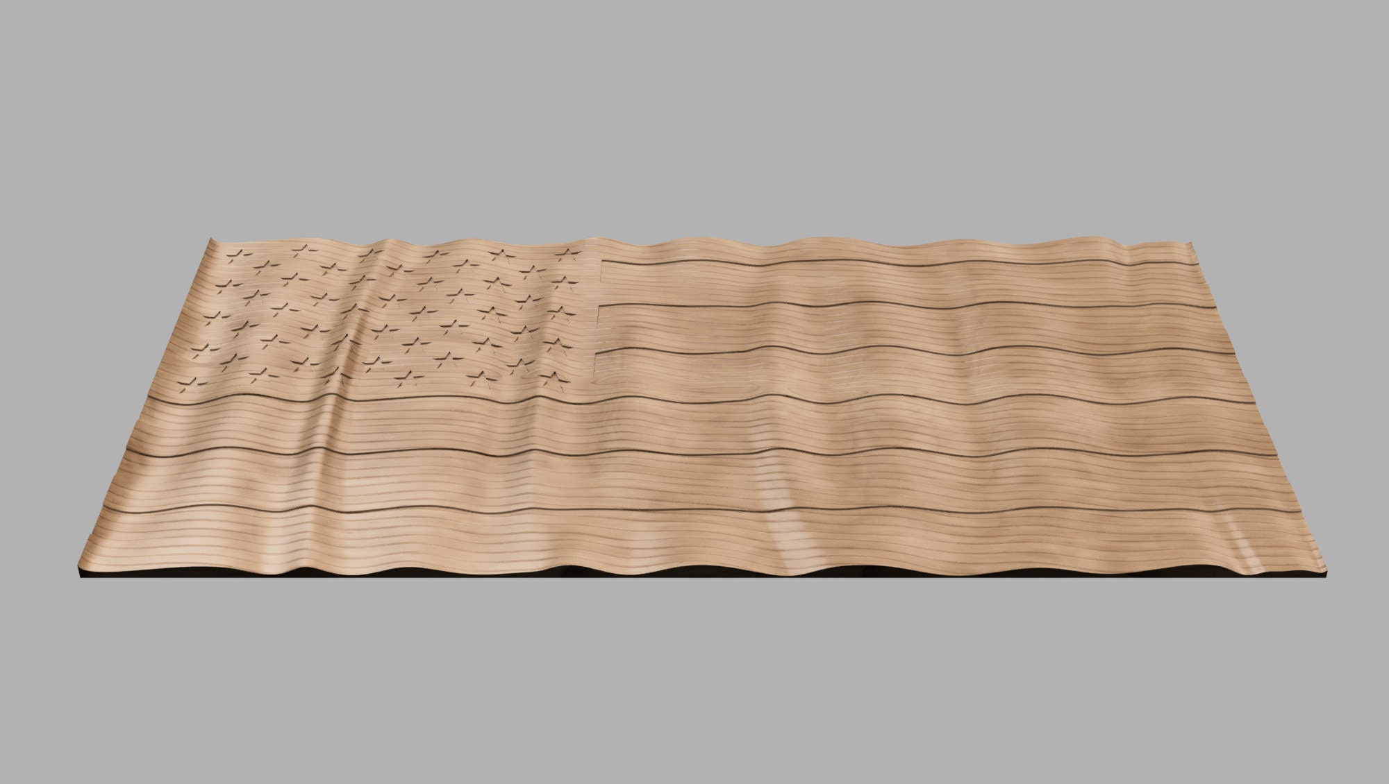 1/2in Wavy Flag - Wavy Union Stars - 3D STL File - Etsy