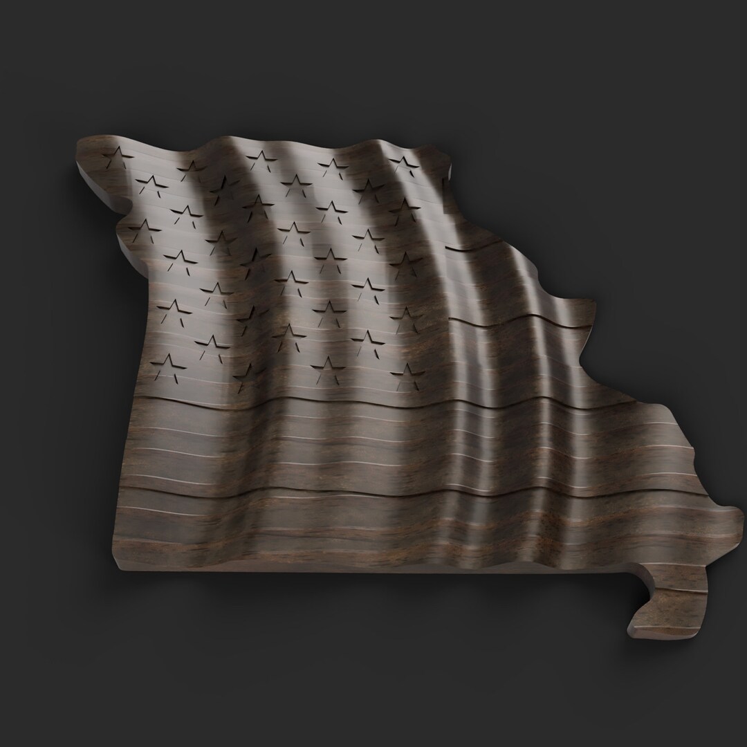 Missouri - STL File - Wavy Flag - Wavy Union Stars - Etsy