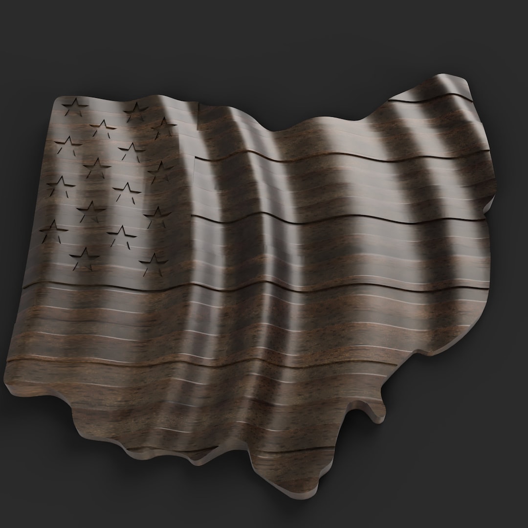 Ohio - STL File - Wavy Flag - Wavy Union Stars - Etsy