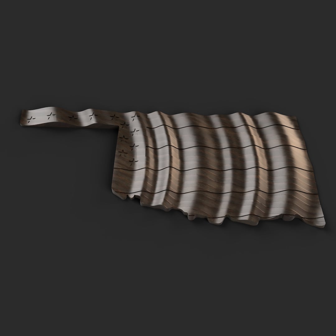 Oklahoma - STL File - Wavy Flag - Wavy Union Stars - Etsy