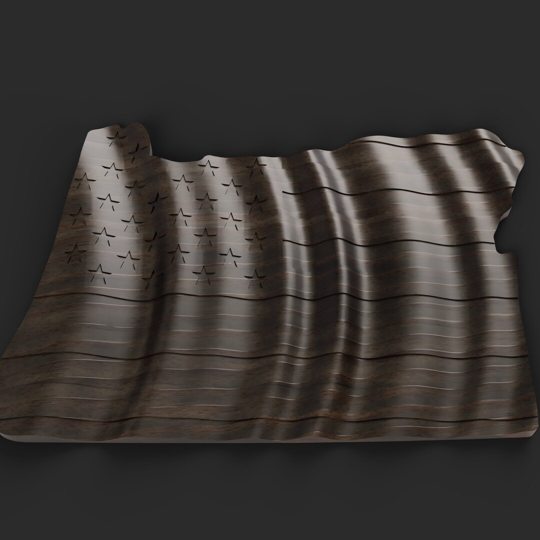 Oregon - STL File - Wavy Flag - Wavy Union Stars - Etsy