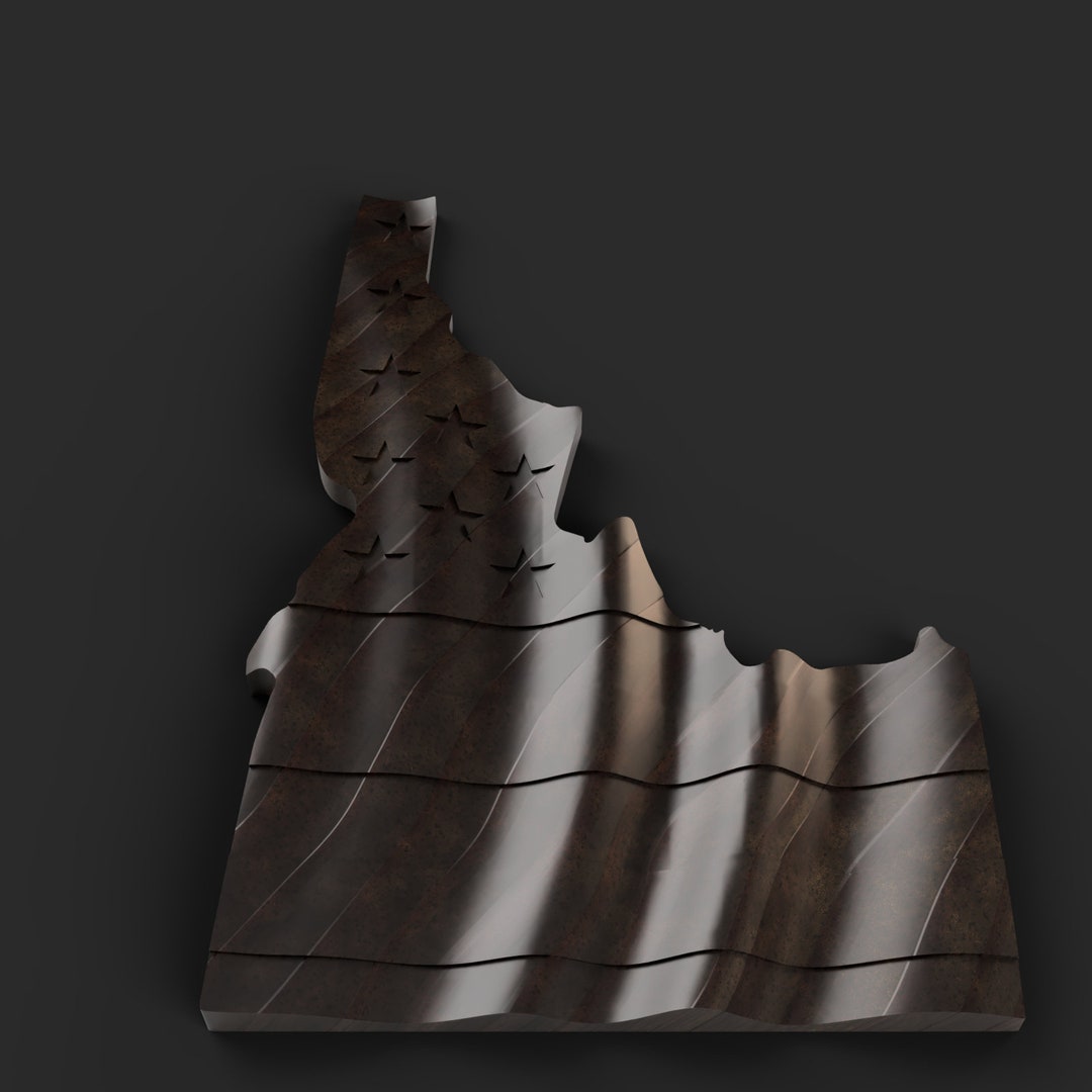 Idaho - STL File - Wavy Flag - Wavy Union Stars - Etsy