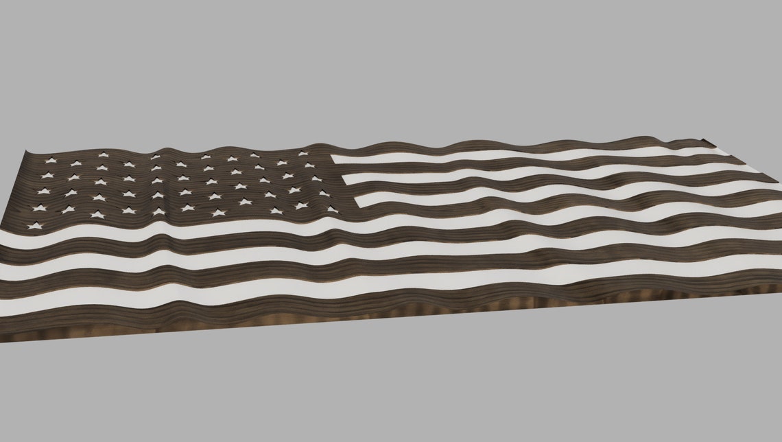 1/2in Wavy Flag - Wavy Union Stars - 3D STL File - Etsy