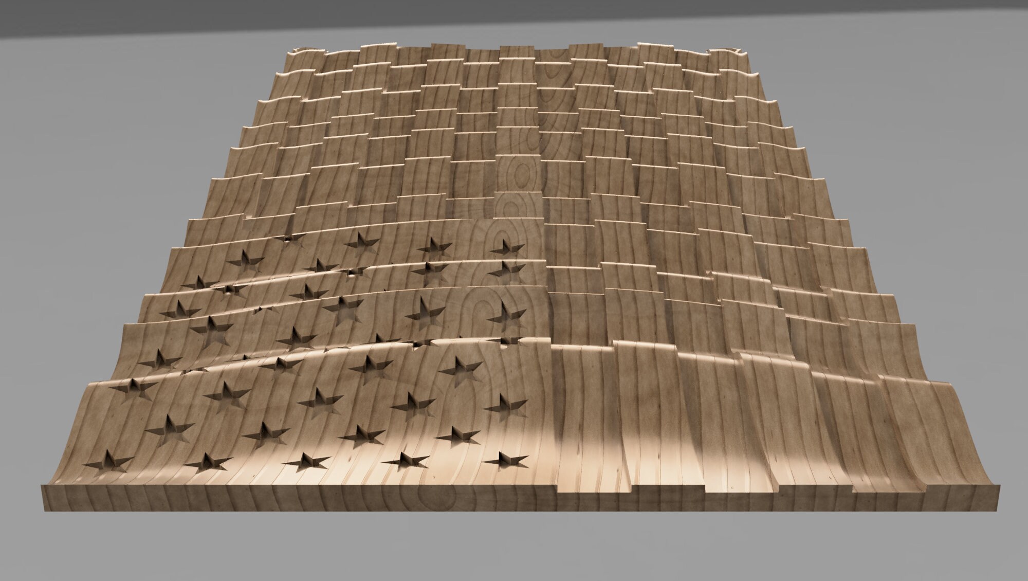 1in Wavy Flag - Wavy Union Stars - 3D STL File - Etsy