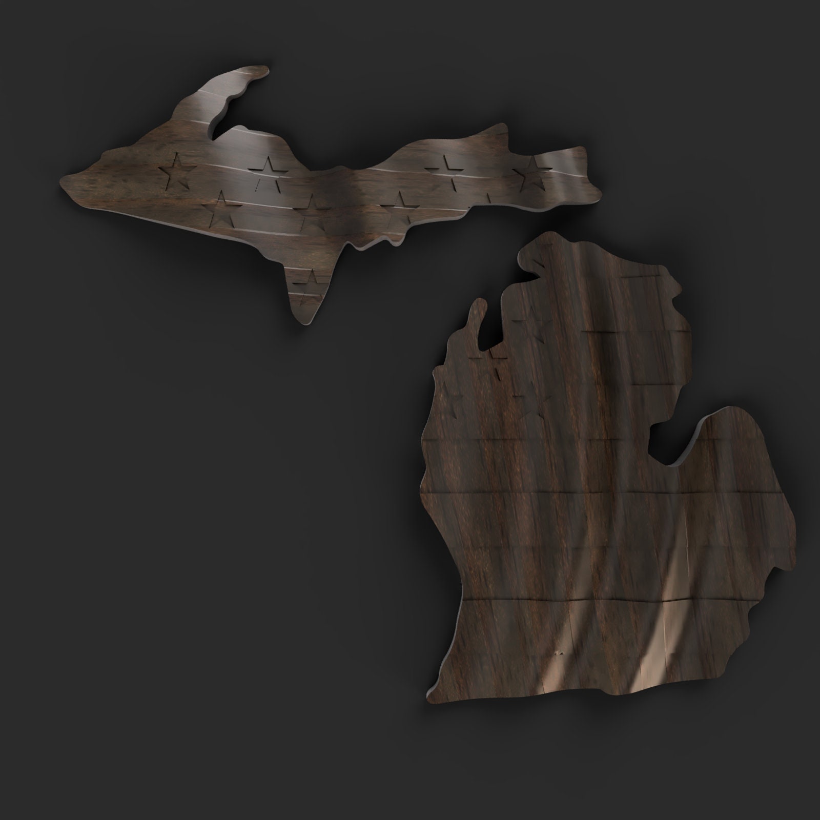 Michigan - STL File - Wavy Flag - Wavy Union Stars - Etsy