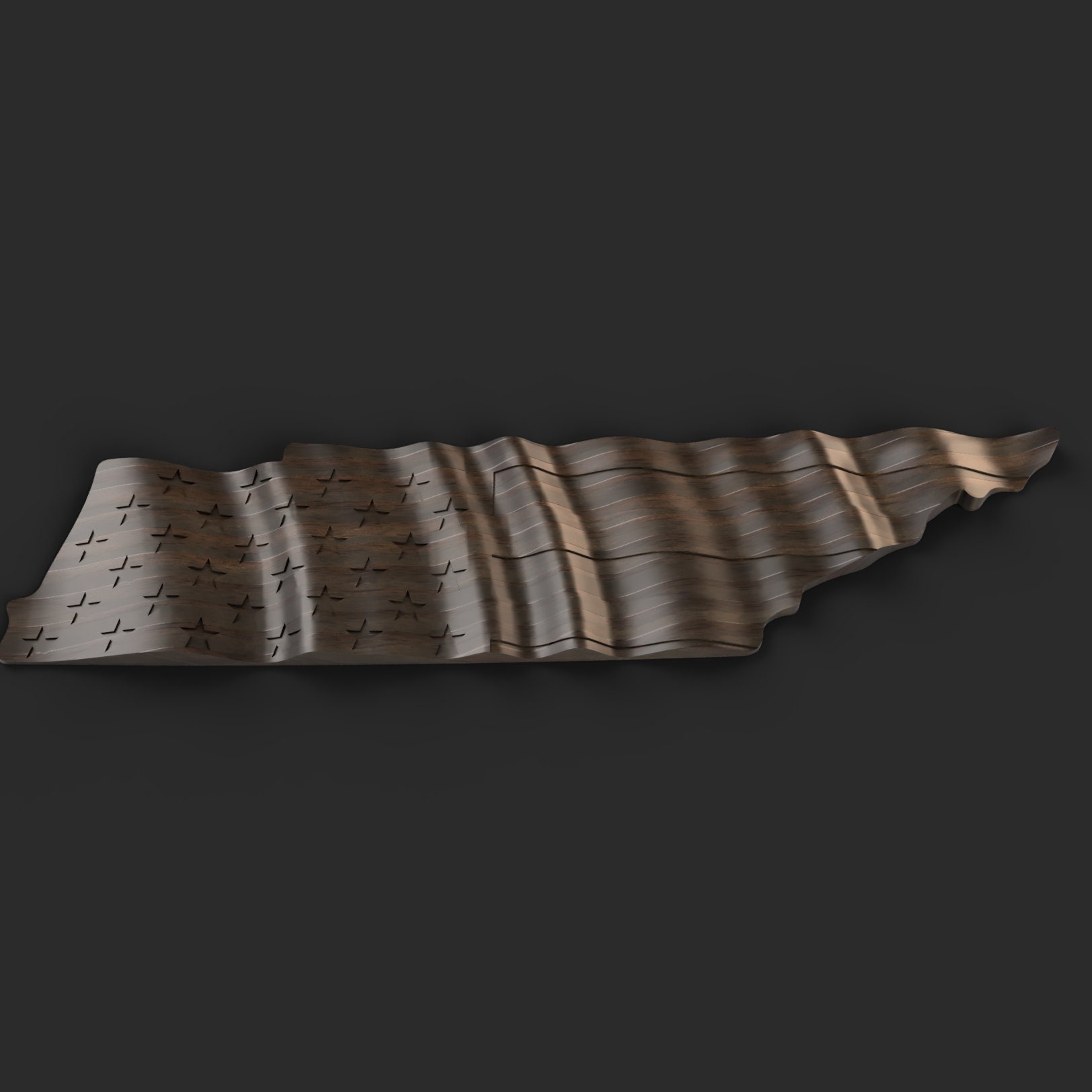 Tennessee - STL File - Wavy Flag - Wavy Union Stars - Etsy