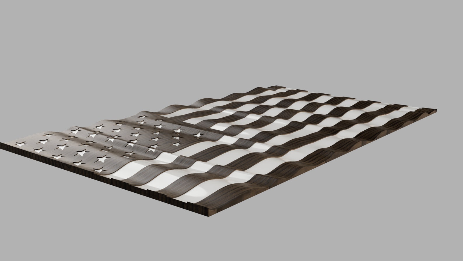 1/2in Wavy Flag - Wavy Union Stars - 3D STL File - Etsy