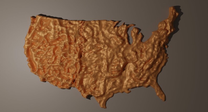 USA Topographic Map STL for CNC Milling - Etsy