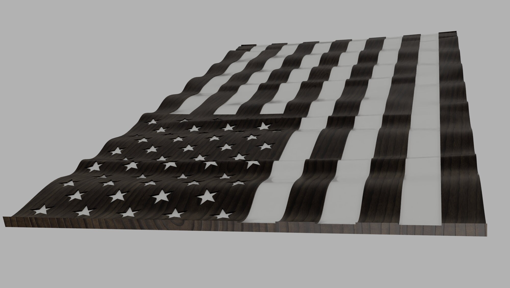 1/2in Wavy Flag - Wavy Union Stars - 3D STL File - Etsy