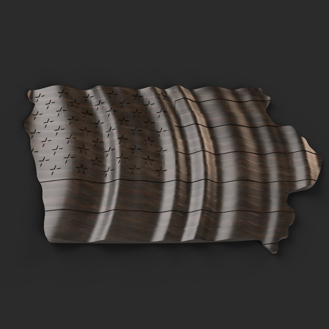 Iowa - STL File - Wavy Flag - Wavy Union Stars - Etsy