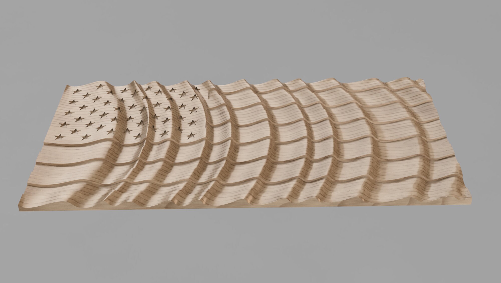 1in Wavy Flag - Wavy Union Stars - 3D STL File - Etsy