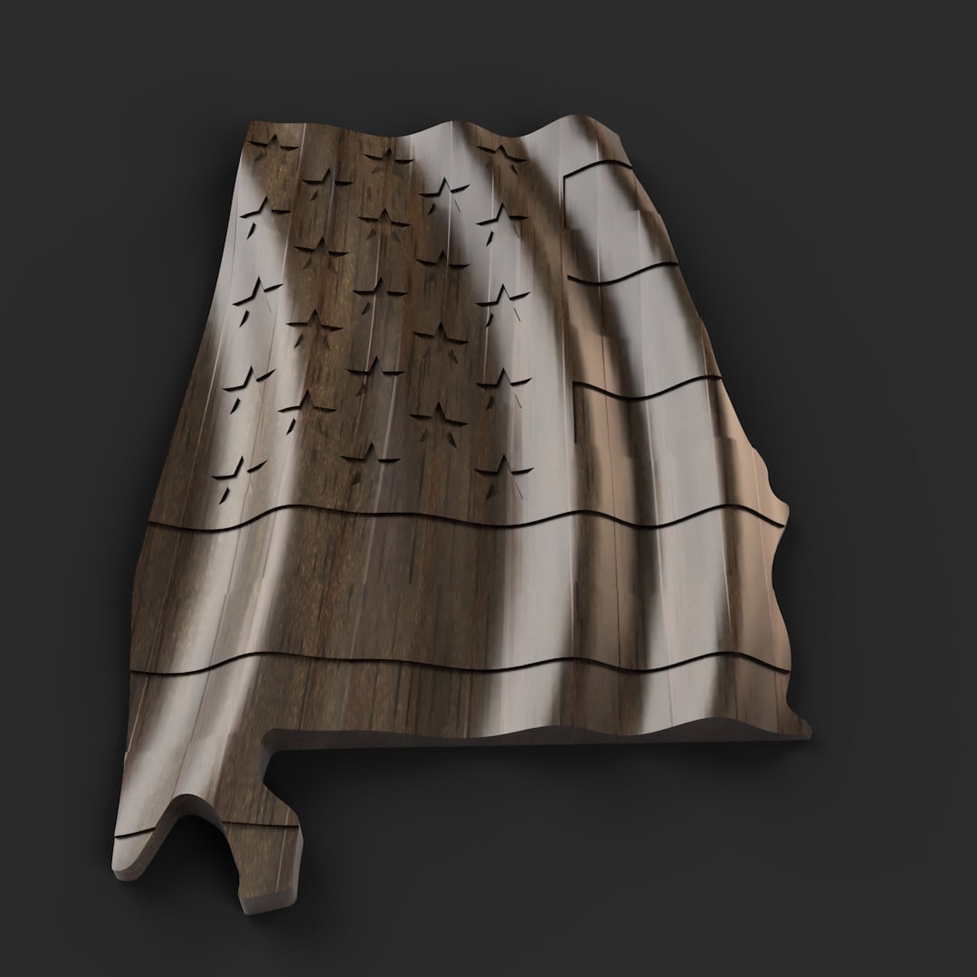 Alabama - STL File - Wavy Flag - Wavy Union Stars - Etsy