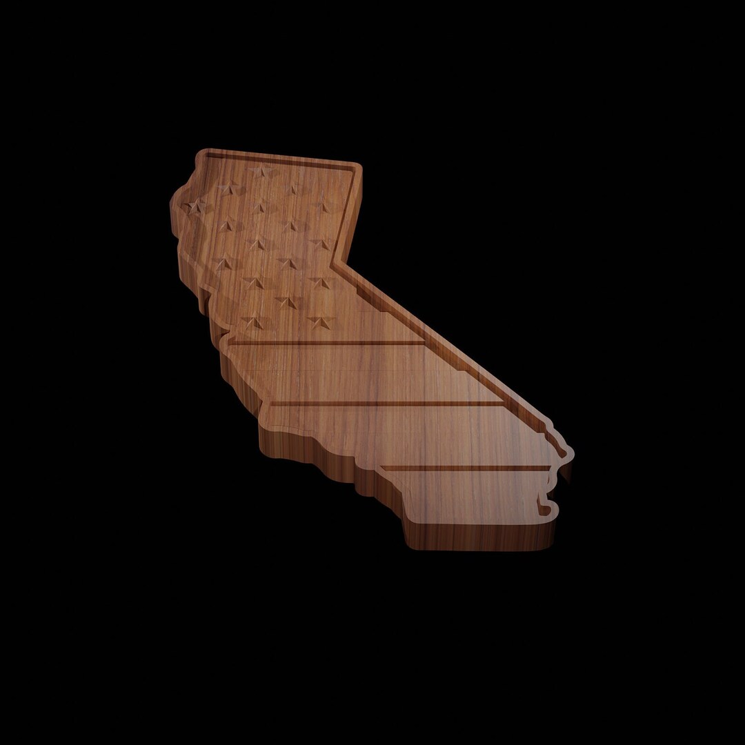 California - 3pk STL Files - State Shaped Flag - Etsy